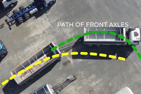 Truck and trailer reversing and jackknifing training
