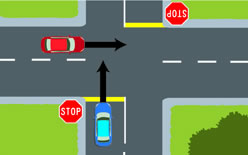 Road Code questions in the intersection category