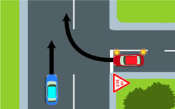 Road Code questions in the intersection category