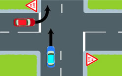 Road Code questions in the intersection category