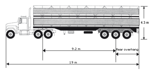 Measuring the forward distance of a semi-trailer