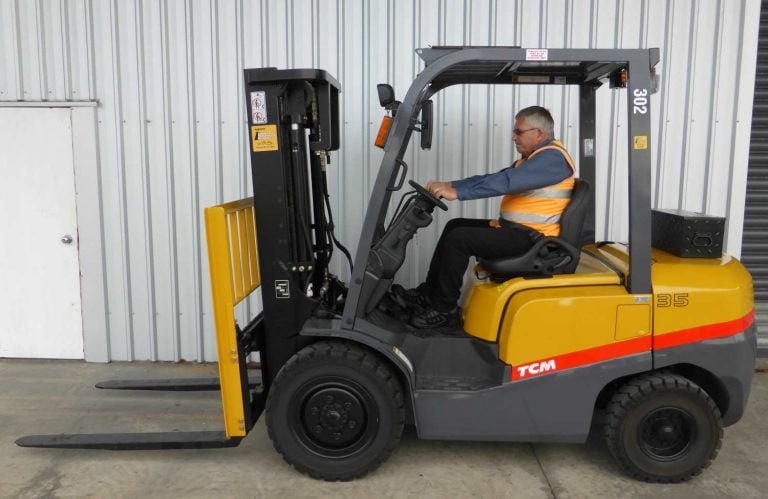 What is a 'container spec' forklift truck?