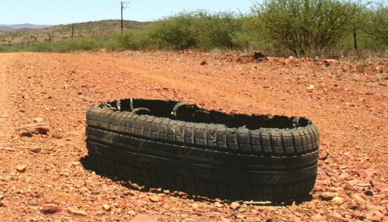 What happens when a truck tyre blows?