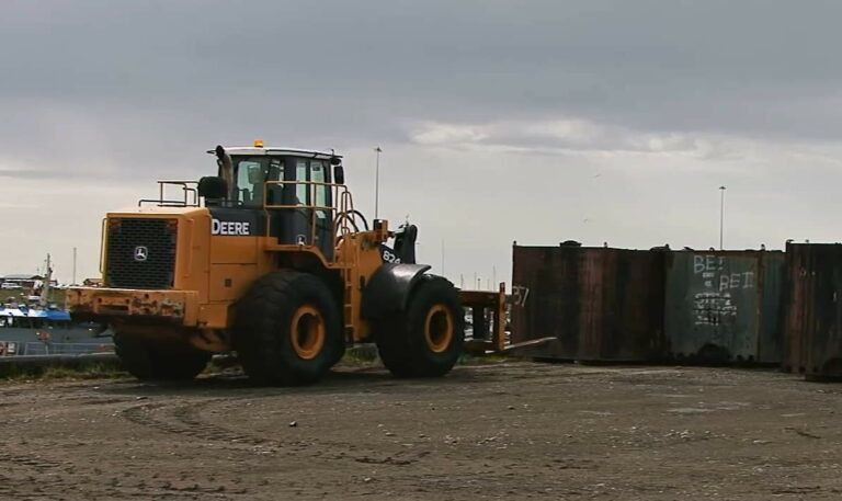 How can you unload a truck without a forklift?