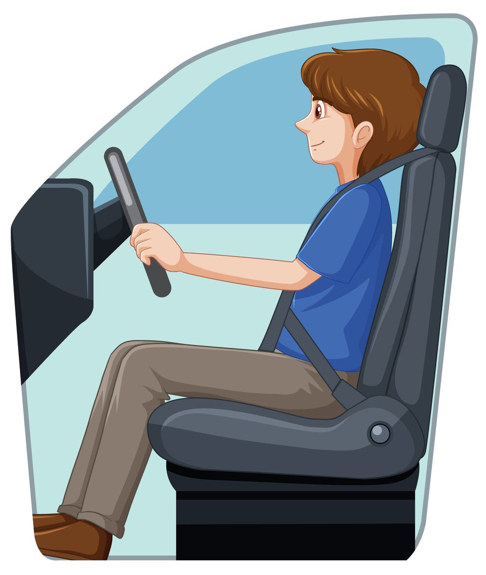 To reduce pain, what is the correct posture when driving?