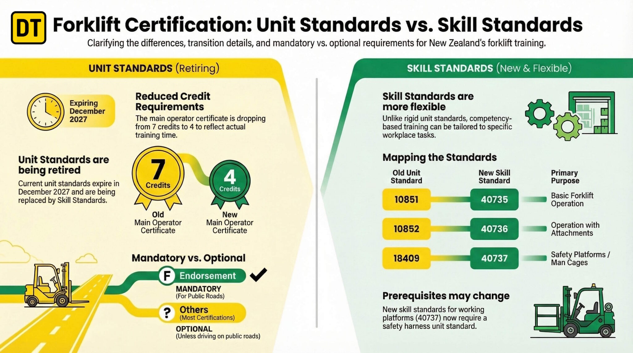 What are forklift skill standards?