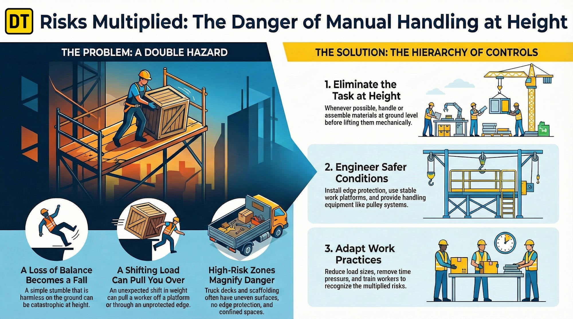 Working at Heights with Heavy Loads: A Double Hazard